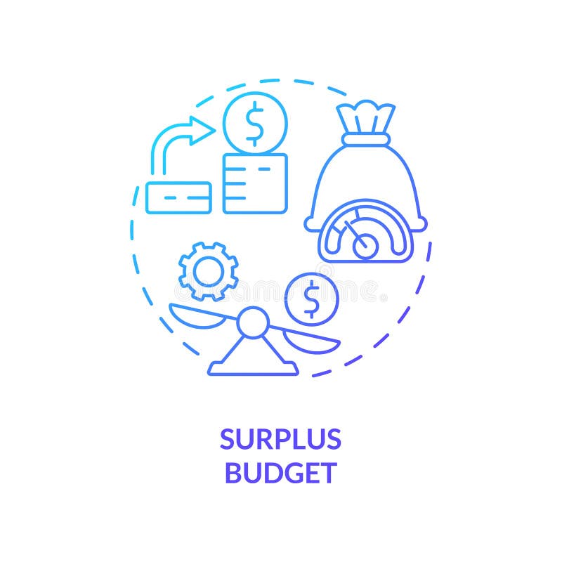 Surplus Budget Blue Gradient Concept Icon Stock Vector - Illustration ...