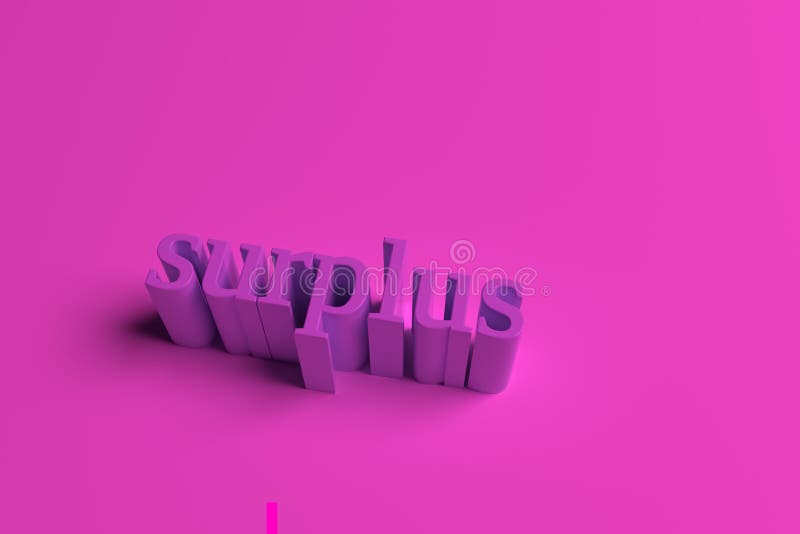 Surplus, 3D Rendering. Background Abstract Typography, CGI Keywords for ...