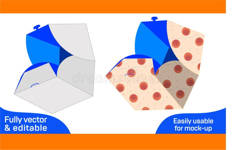 Surprise Birth Day Gift Box Dieline Template and 3d Box Template Design ...