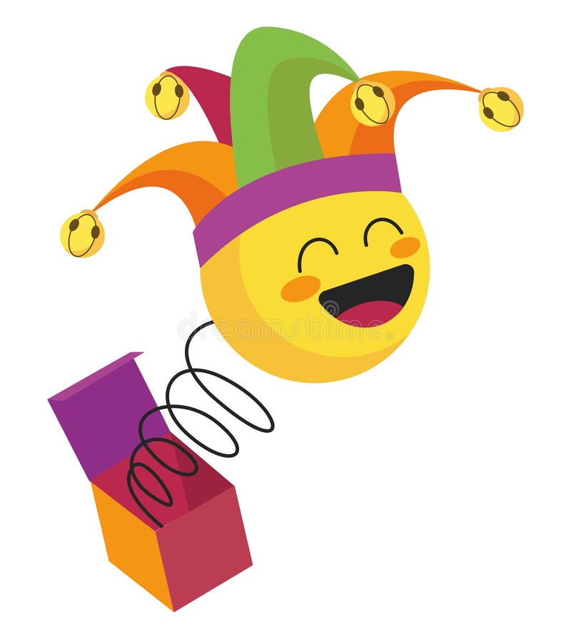 Surprise box with emoji stock vector. Illustration of jumping - 242205689