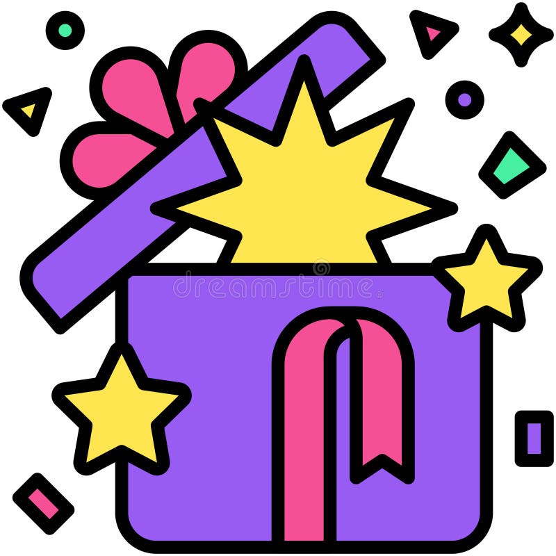 Surprise Box Icon, New Year Realated Vector Stock Vector - Illustration ...
