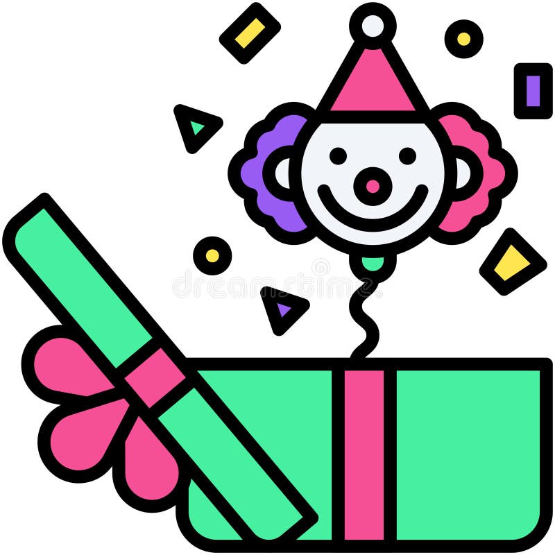 Surprise Box Icon, New Year Realated Vector Stock Vector - Illustration ...