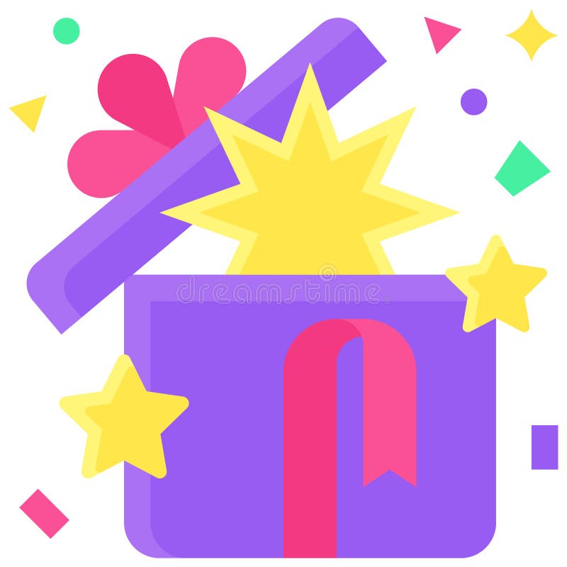 Surprise Box Icon, New Year Realated Vector Stock Vector - Illustration ...