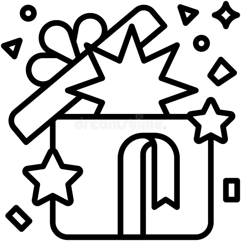Surprise Box Icon, New Year Realated Vector Stock Vector - Illustration ...