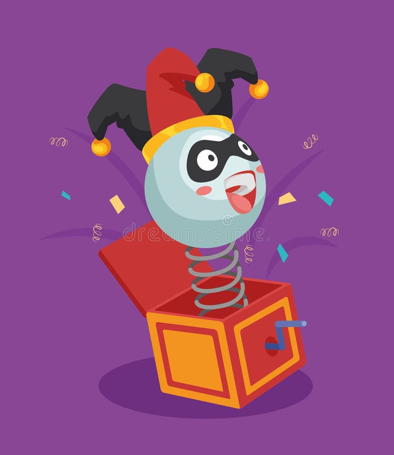 Surprise box with joker stock vector. Illustration of carnival - 269664940