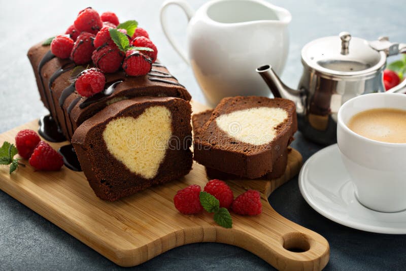 Surprise Cake with a Heart Inside Stock Photo - Image of chocolate ...