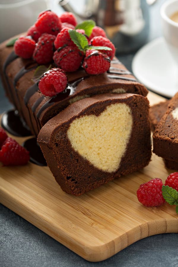 Surprise Cake with a Heart Inside Stock Image - Image of romance ...