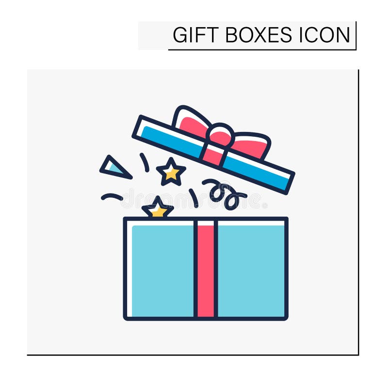 Surprise color icon stock vector. Illustration of gift - 240940440