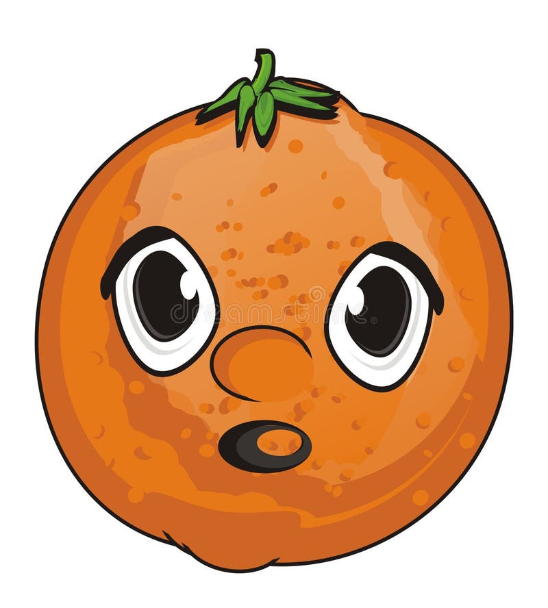 Surprise face of orange stock illustration. Illustration of face - 89789973