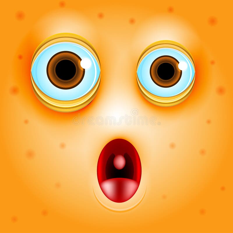 Surprise or Fright Cartoon Face Stock Vector - Illustration of mouth ...