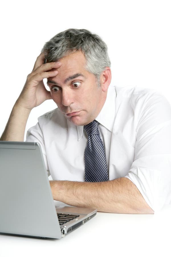 Senior Businessman Worried Expression Serious Stock Image - Image of ...