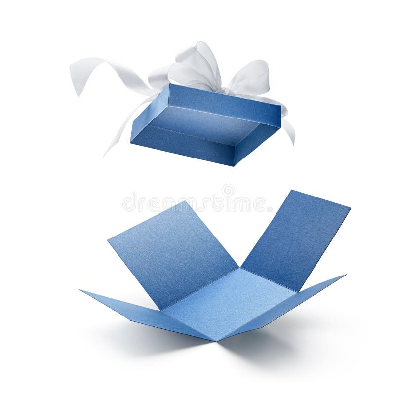 Surprise Gift Box, Blue Color Open Gift Box Stock Image - Image of ...