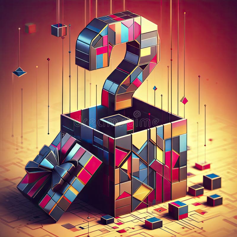 Surprise Gift Box. Gift Box and Question Mark Stock Illustration ...