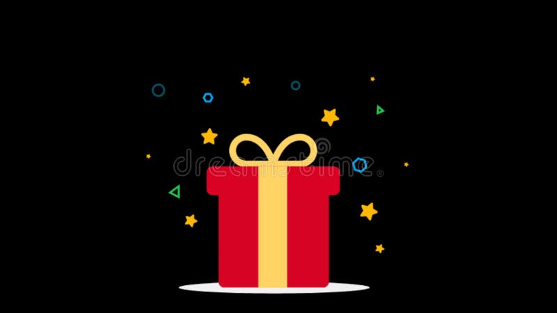 Gift Box Opening Animation on Black Background 4K Stock Footage - Video ...