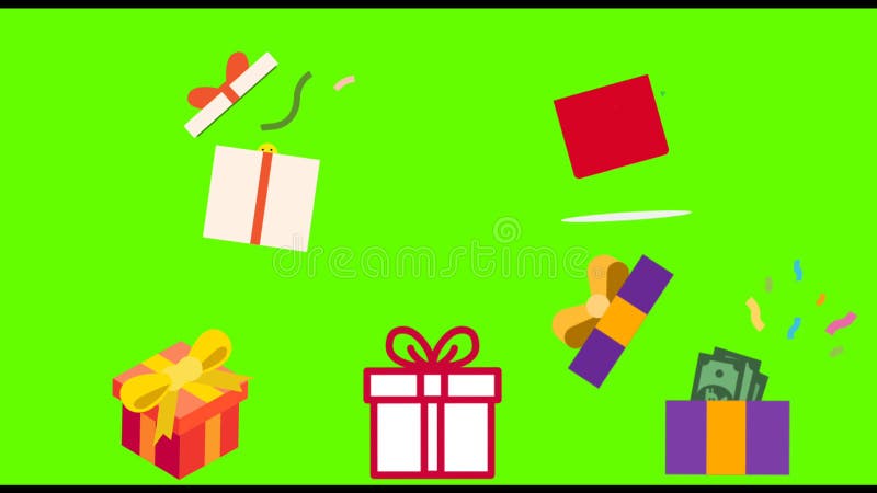 Surprise Gift Box Opening Animation on Green Screen Background 4K Stock ...