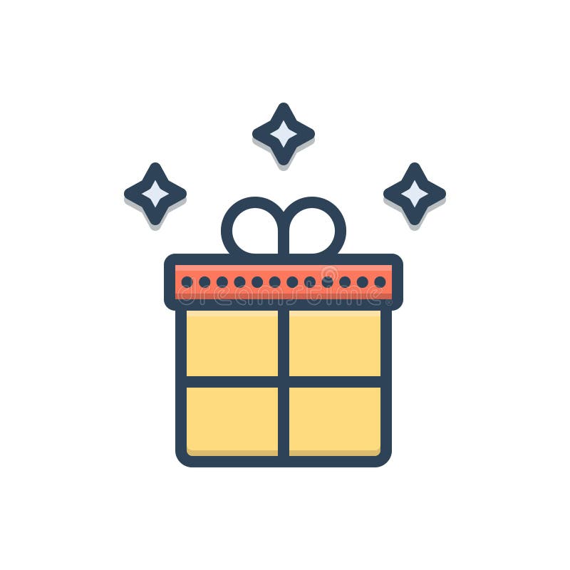 Color Illustration Icon for Surprise, Presents and Boxs Stock ...