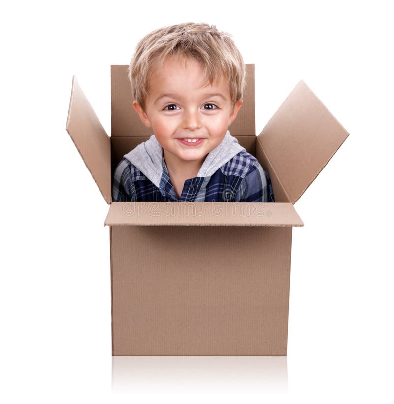Surprise inside the box stock image. Image of caucasian - 27325879