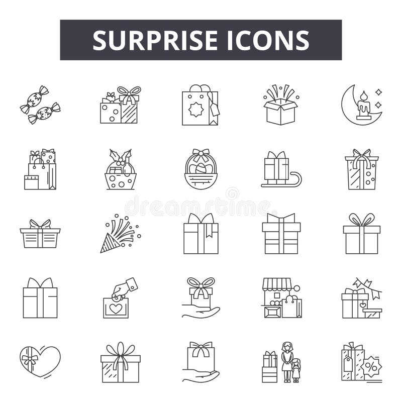 Surprise in Box Line Icon Concept. Surprise in Box Vector Linear ...