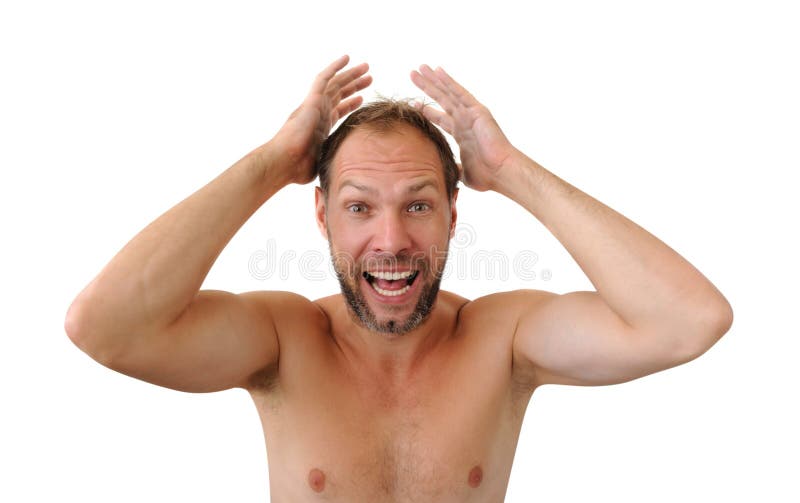 Surprise Men Isolated On The White Background Stock Photo - Image of ...