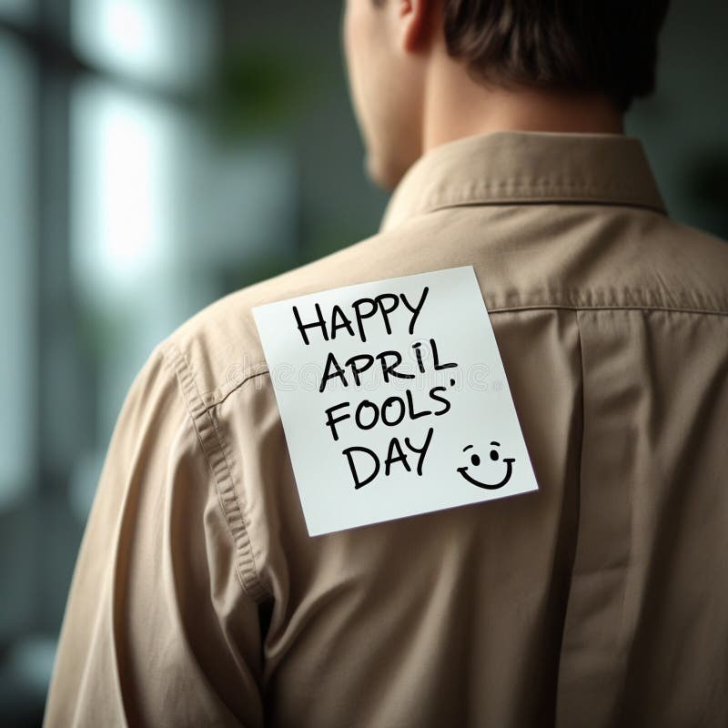 Surprise Note on Back Celebrates April Foolsâ€™ Day Fun Stock ...