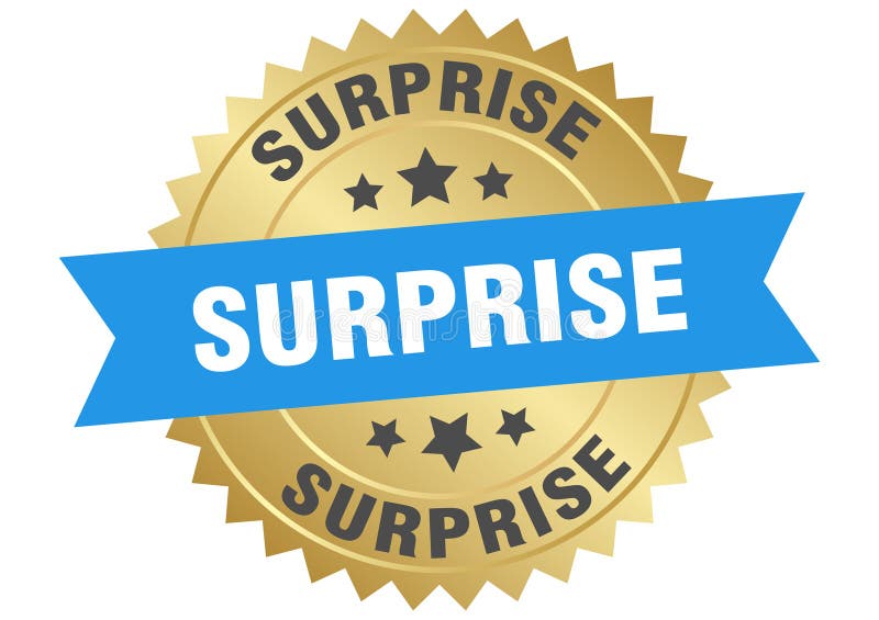 Surprise. Surprise Round Blue and Gold Label Isolated on Transparent ...