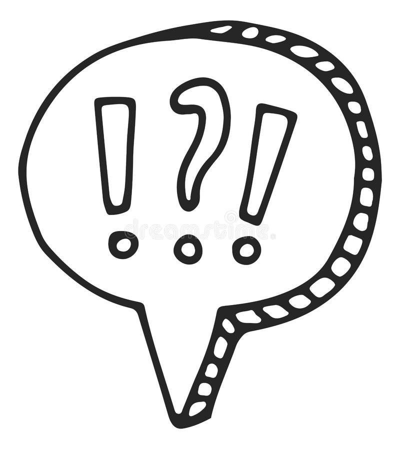 Surprise Speech Bubble with Exlamation and Question Marks Stock Vector ...