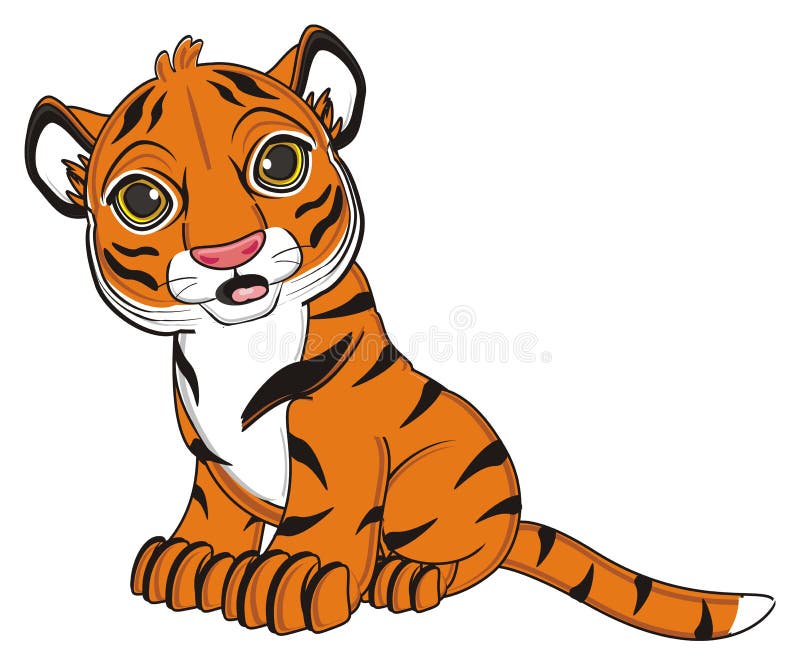Surprise tiger watch stock illustration. Illustration of portrait ...
