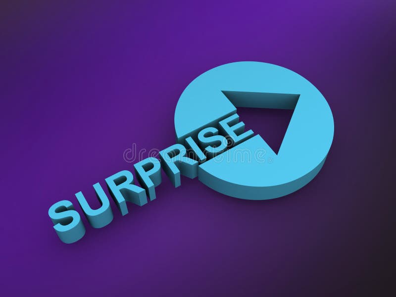 Surprise word on purple stock illustration. Illustration of party ...