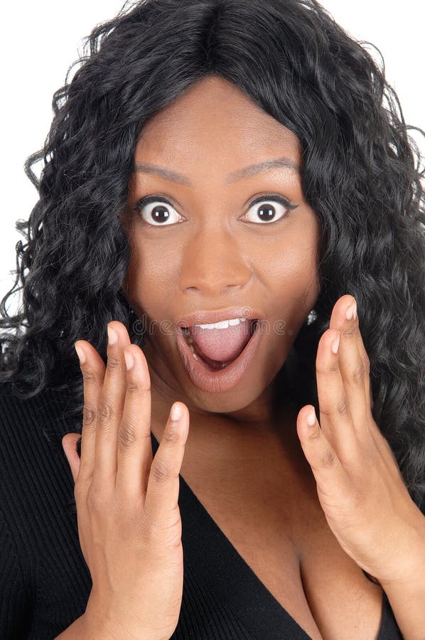 Surprised African Woman Stock Image Image Of Disbelief 86178937