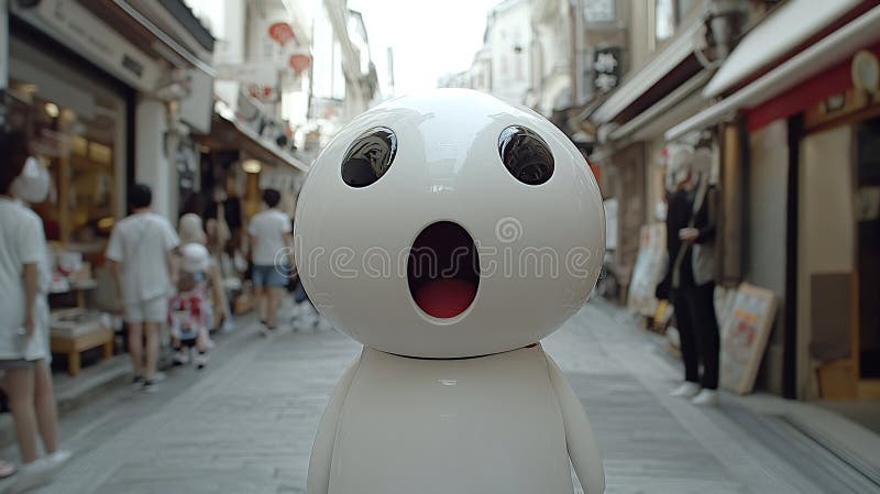 Surprised Avatar in Busy Asian Street Stock Illustration - Illustration ...