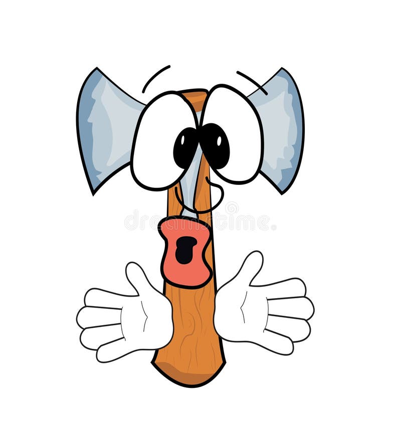 Surprised axe cartoon stock illustration. Illustration of character ...