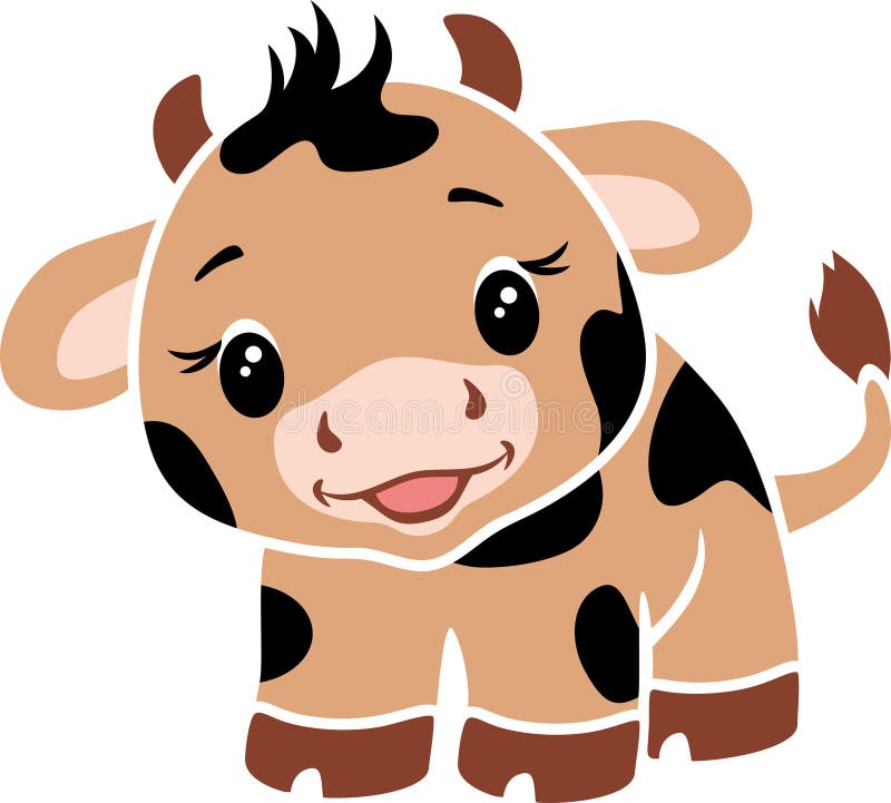 Surprised Baby Bull. the Drawing is Ready for Cutting Stock Vector ...
