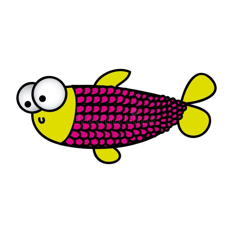 Surprised Balloon Fish Cartoon Icon Stock Illustration - Illustration ...