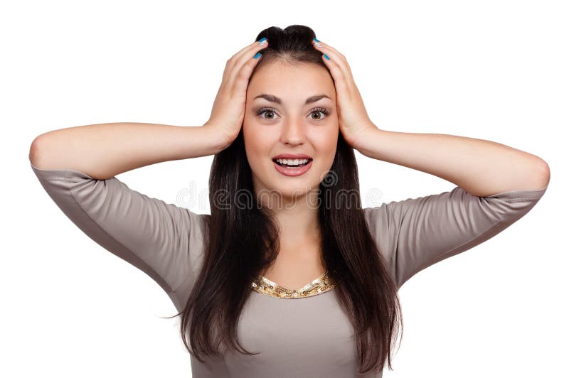 Surprised beautiful girl stock photo. Image of fear, girl - 60862668