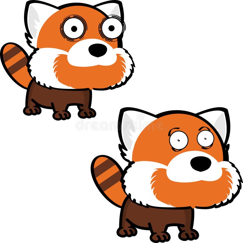 Surprised Big Head Red Panda Character Cartoon Expressions Pack ...