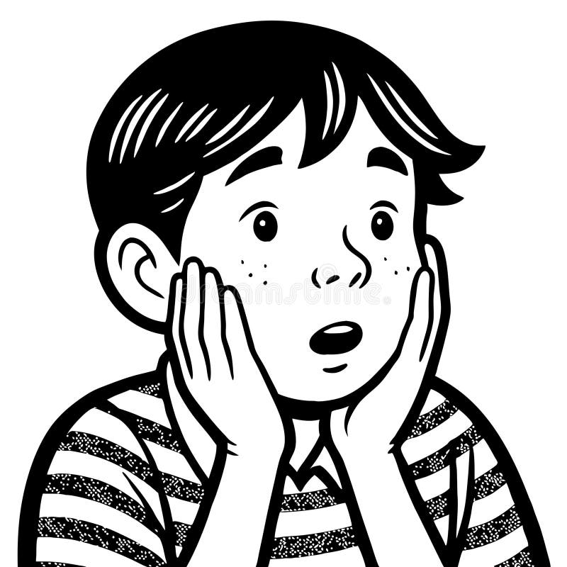 Surprised Boy Expression Vector Art for Design Projects and Kids ...