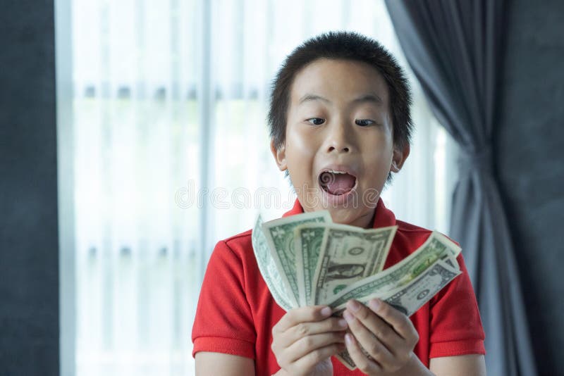 Surprised boy stock image. Image of dollar, asia, happiness - 288363387