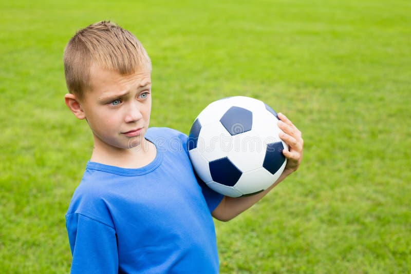 Surprised Boy with Soccer Ball. Stock Photo - Image of ball, amazement ...