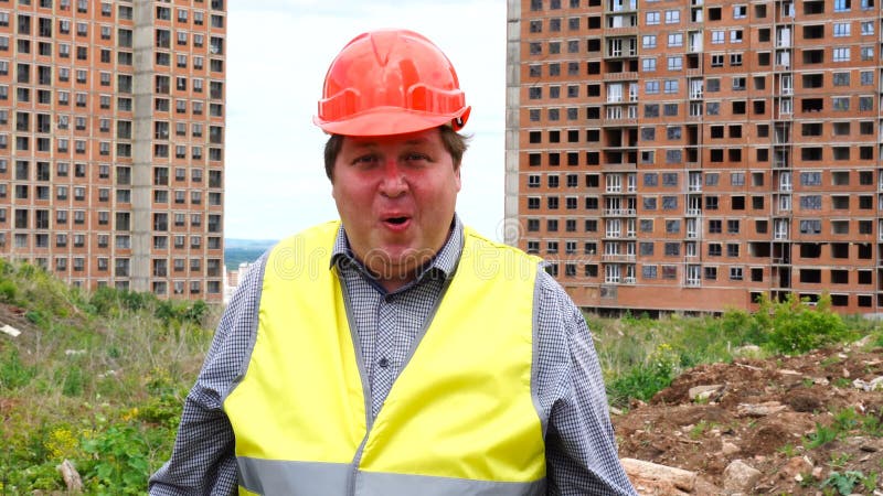 Close Up of Shocked Worker or Architect Face Expression. Wow Man ...
