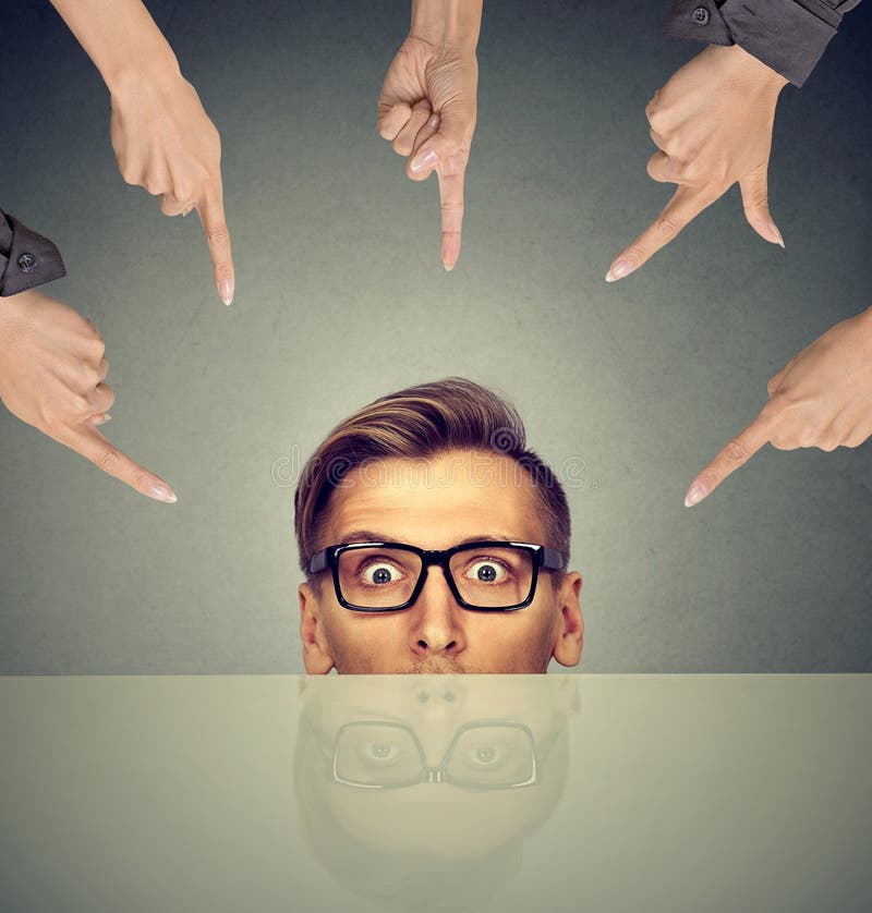 Scared Surprised Woman Peeking Over Edge of Blank Billboard Stock Image ...