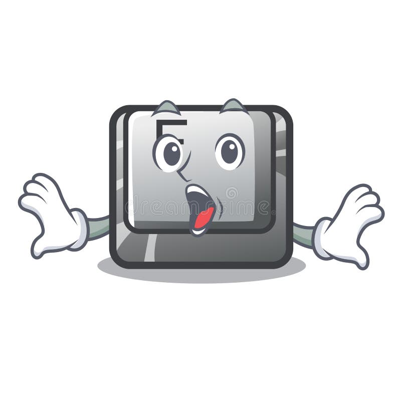 Surprised Button F Installed on Cartoon Computer Stock Vector ...