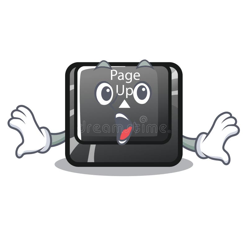 Surprised Button Page Up on Computer Cartoon Stock Vector ...