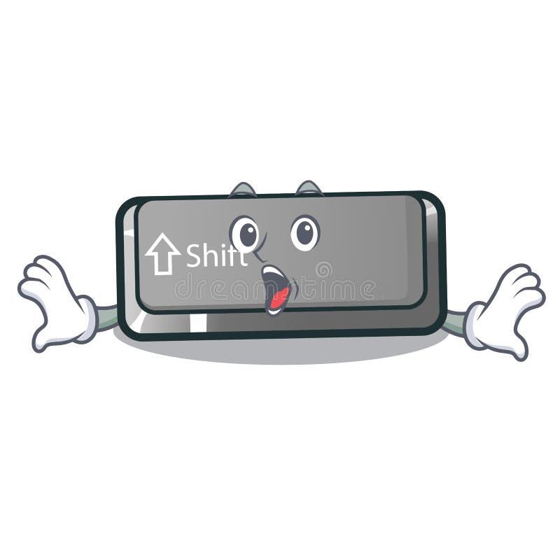 Surprised Button Shift in the Cartoon Shape Stock Vector - Illustration ...