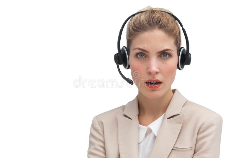 Surprised Call Center Agent Stock Photo - Image of shocked, call: 31447422