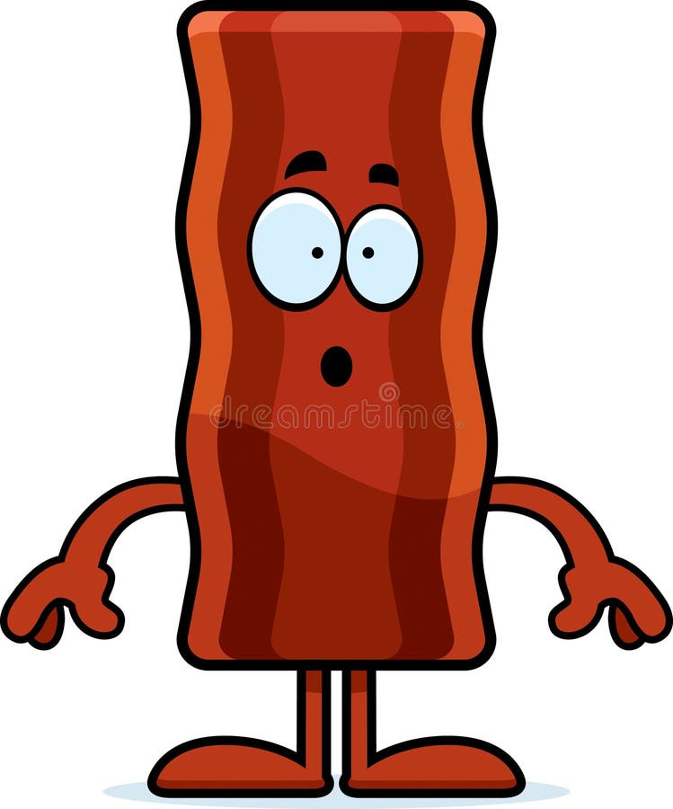 Surprised Cartoon Bacon Strip Stock Vector - Illustration of graphic ...