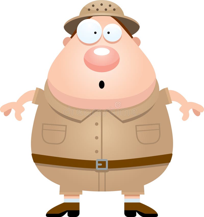 Surprised Cartoon Explorer stock vector. Illustration of adventurer ...