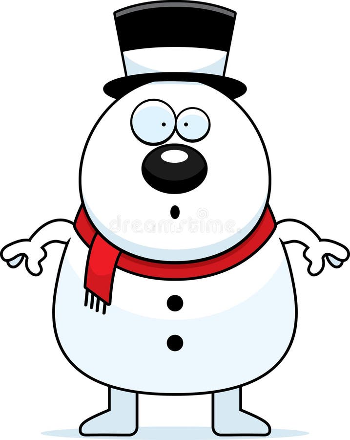 Surprised Cartoon Snowman stock vector. Illustration of xmas - 47753586
