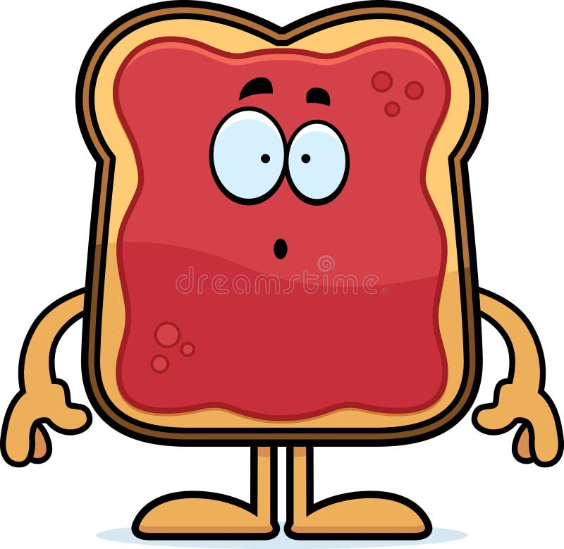 Surprised Cartoon Toast with Jam Stock Vector - Illustration of ...