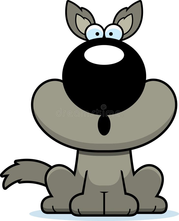 Surprised wolf cartoon stock illustration. Illustration of whistle ...