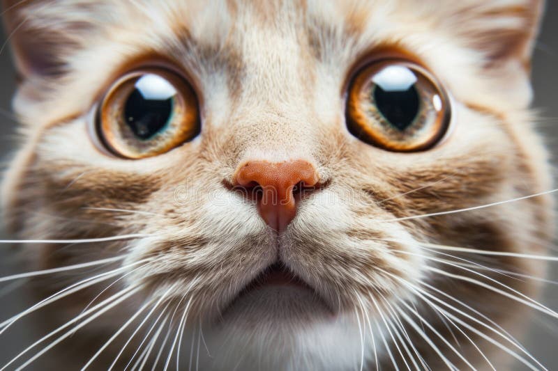 Surprised Cat with Big Eyes Stock Photo - Image of open, amazement ...